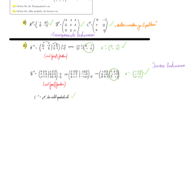 Dokument TRANSPOSITION, INVERSE, DETERMINANTE [ÜBUNGEN & TUTORIEN].pdf ...