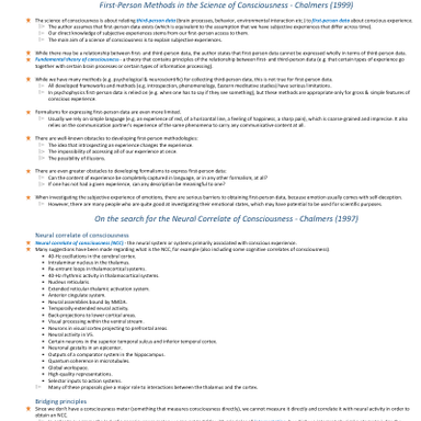 Document Task 1 - When are we conscious First person data, third person ...