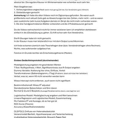 Dokument Erfahrung und grobes Gedächtnisprotokoll Ökonometrie.pdf ...