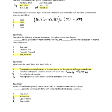 Document Example Exam Questions 2021 - MC Answers and Calculations.pdf ...